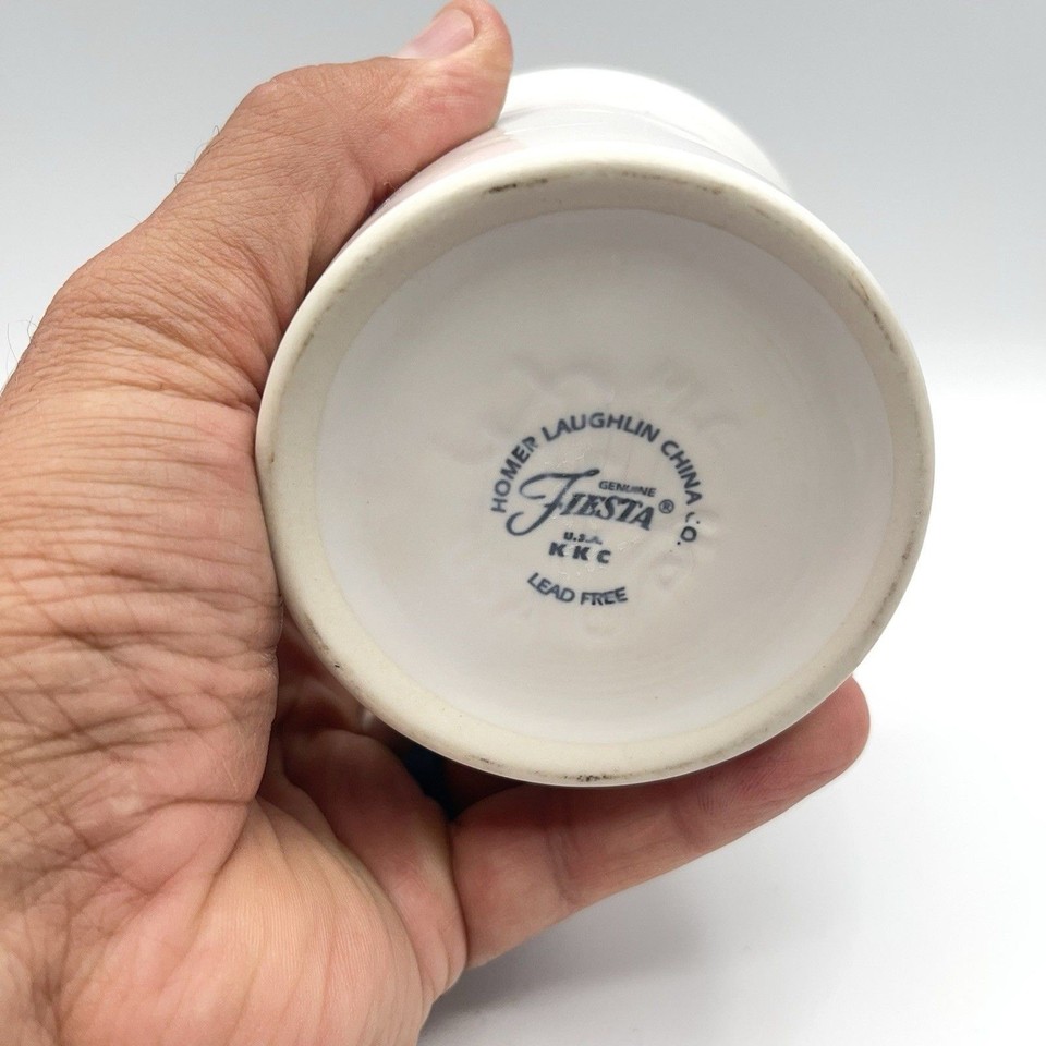 White Fiesta HLC FiestaWare Stamp Lead Free Ring Handle Coffee Cup Mug ...