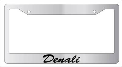 Chrome METAL License Plate Frame CURSIVE DENALI Auto Accessory 1982 | eBay
