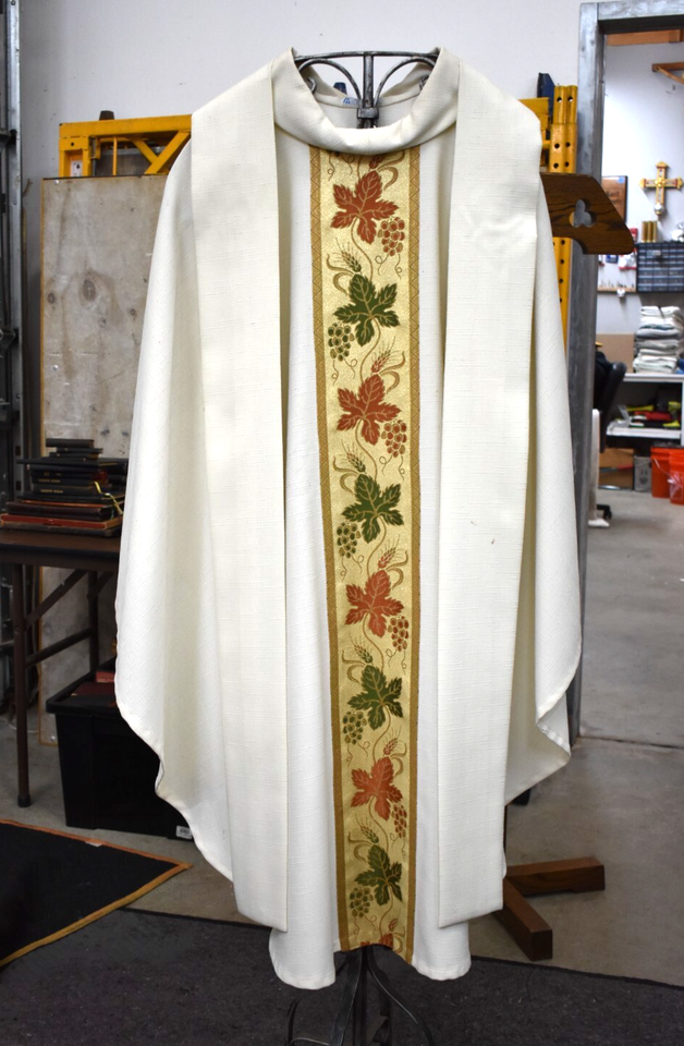 Used Vestment and Stole Set, Fall Leaves, Some Stains (#1829) chalice ...