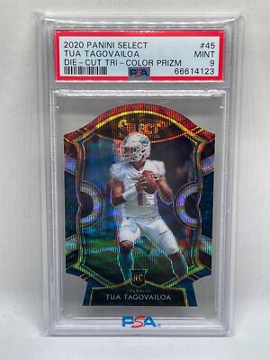 TUA TAGOVAILOA 2020 SELECT CONCOURSE TRI COLOR DIE CUT PRIZM RC #45 PSA ...