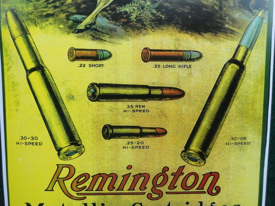 Remington Metallic Cartridges Advertising Poster for Rifles & Pistols ...