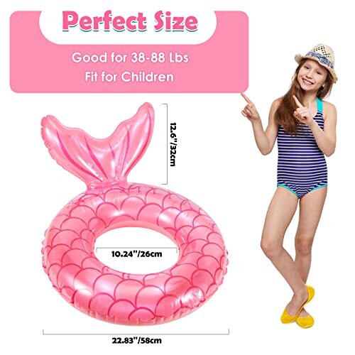 Mermaid Pool Float, Mermaid Tail Shaped Pool Swimming G-Mermaid-Rose ...