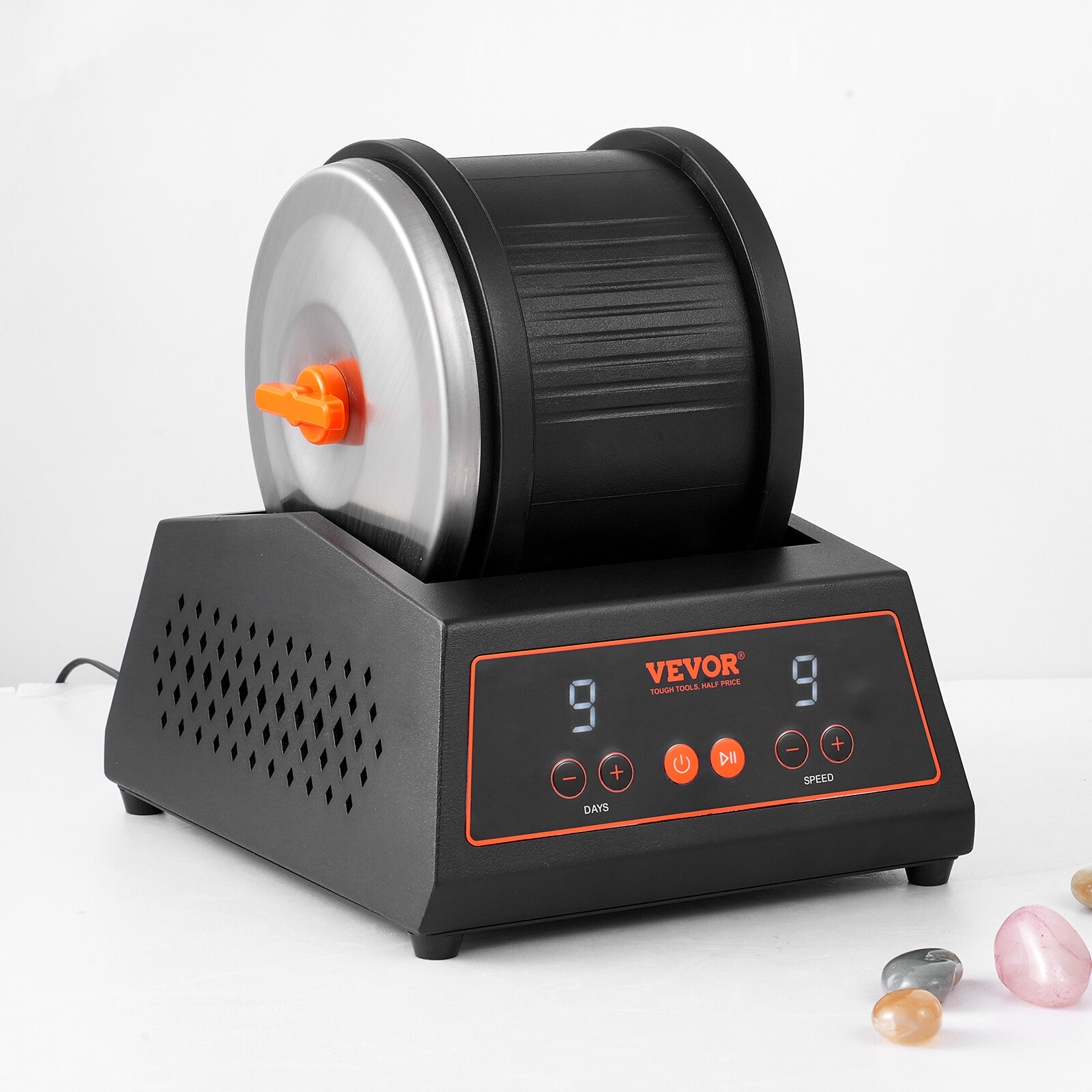 Rock Tumbler Machine 4 lbs Rock Polishing Kit 9 Speed 9-Day Timer Steel ...