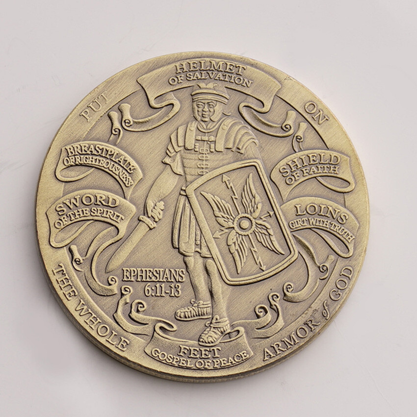 20PCS Ephesians 6:103-12 Bronze Commemorative New Armor Of God ...