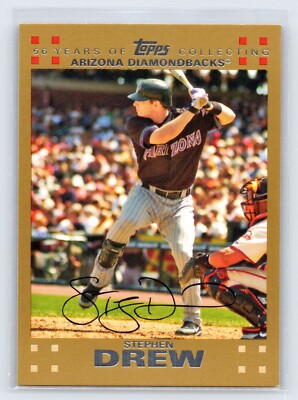 STEPHEN DREW 2007 Topps Gold Parallel Card #285 Arizona Diamondbacks ...