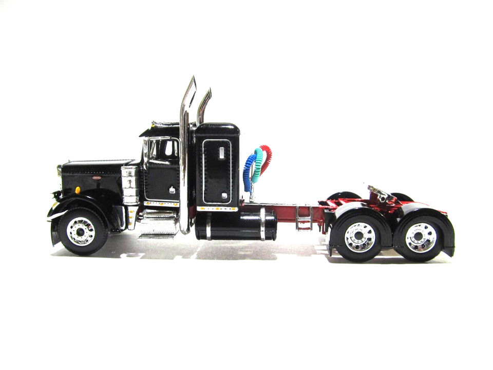 DCP / FIRST GEAR 1/64 SCALE 359 PETERBILT SMALL BUNK, BLACK WITH RED ...