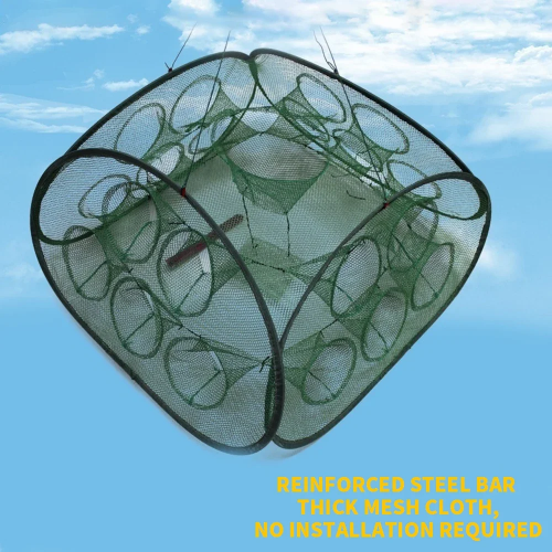 Strengthened 21Holes Automatic Fishing Net Shrimp Cage Nylon Fishing ...