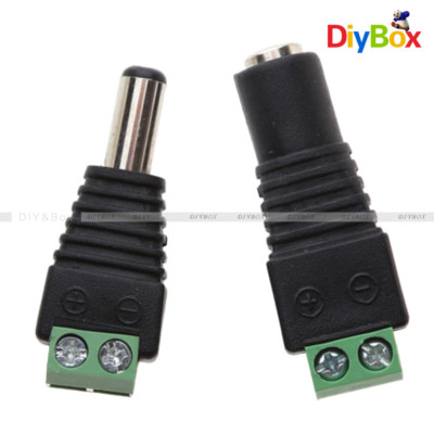 5X 12V 1Pair Male Female Plug Power Jack CCTV Camera Connector Adapter ...