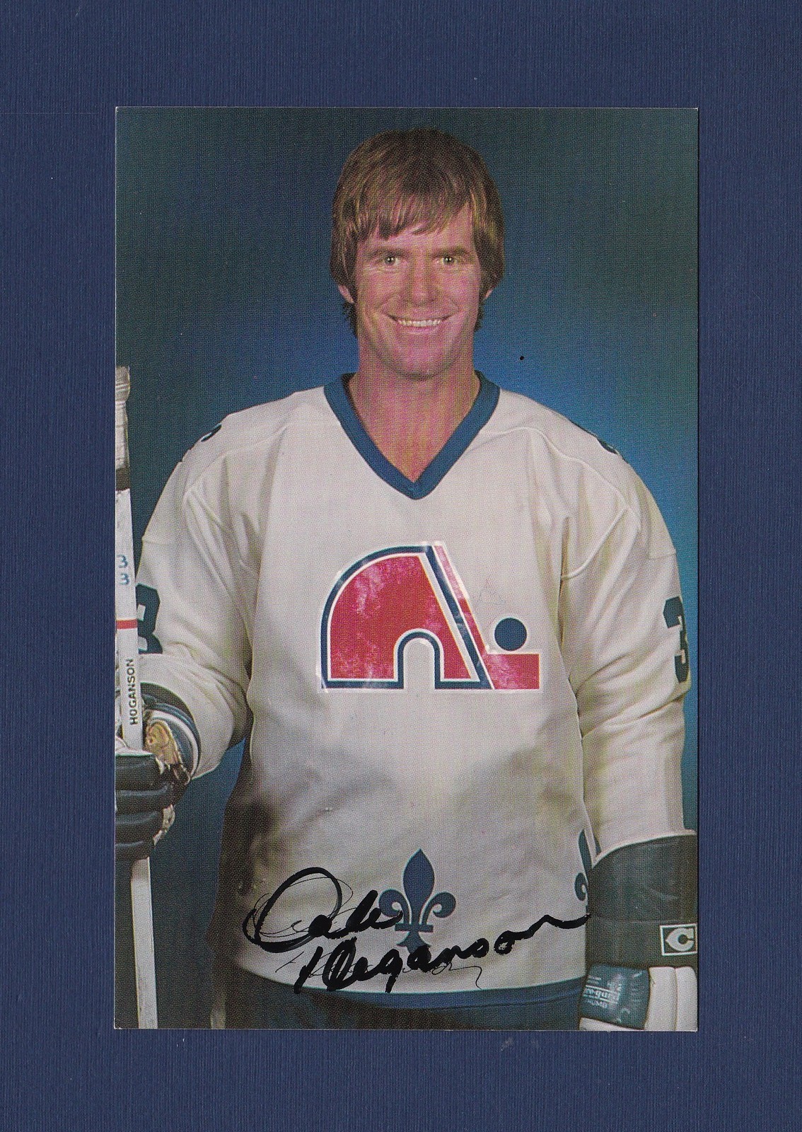 Dale Hoganson signed Quebec Nordiques 1980's team issued hockey ...