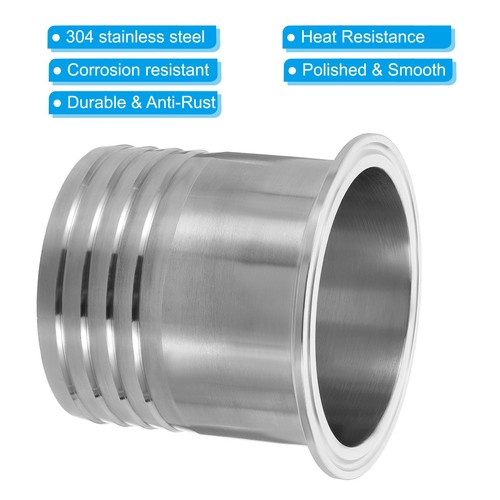 3.5in Tri Clamps to 3 1/2in Hose Barbed Adapter, 1pcs, 304 Stainless ...