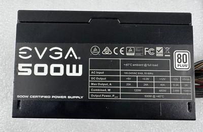 EVGA 500W 80 Plus Standard ATX Power Supply Black 100-W1-0500 | eBay