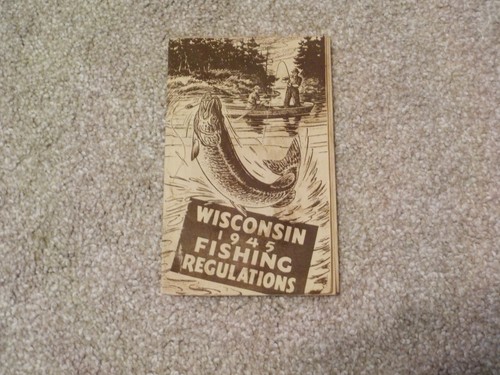 OLD 1945 WISCONSIN FISHING REGULATIONS BOOKLET DEER & STREAM POSSESSION ...