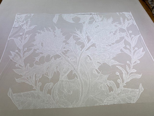 Timorous Beasties Thistle Lace Fabric in Ivory 147 cm w x 116 cm drop ...