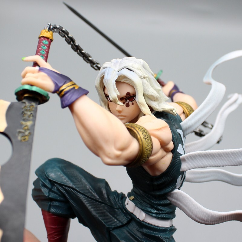 Anime Demon Slayer Figures Uzui Tengen 2 Head Figurine PVC Statue Toy ...