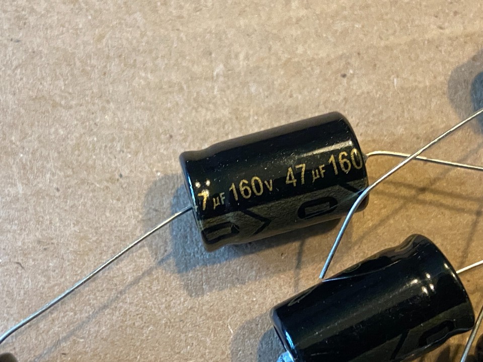25 New Supertech 47 uf 160v Axial Capacitors Guitar Tube Amp & Radio ...