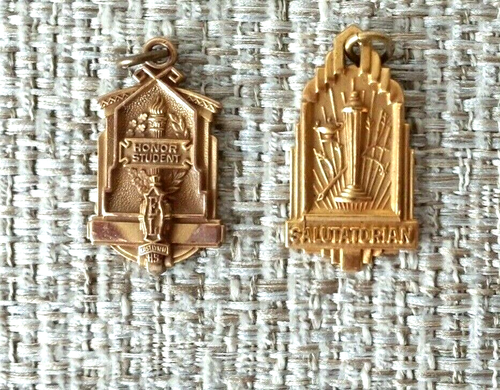 Vintage Gold Filled Class Pins Charms Jewelry 1940s Lot of Two High ...