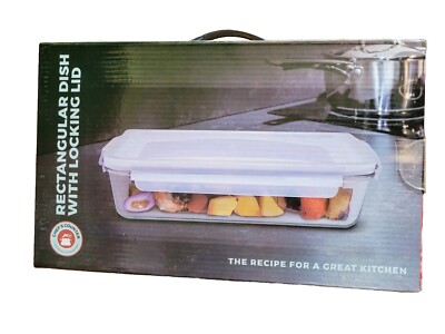 Chef's Counter Rectangle Oven Glass Baking Dish With Locking Lid 2.2L ...
