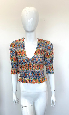 Boden Top Smocked Bodice Crop Multicoloured Sizes 6 - 18 Available ...