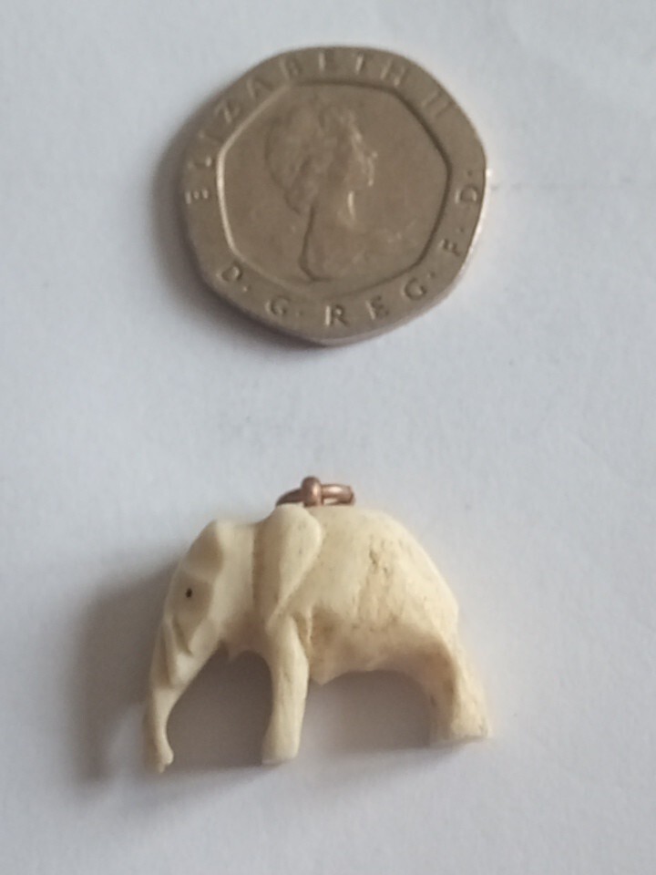 Antique Miniature Bone Elephant Charm Myref007 See De… - Gem