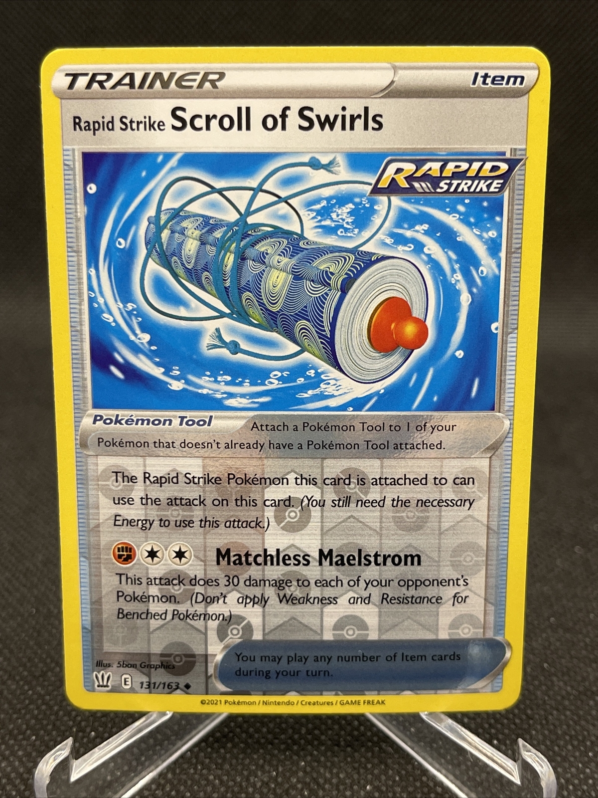 RAPID STRIKE SCROLL OF SWIRLS — reverse holo NM — Pokémon Battle Styles ...