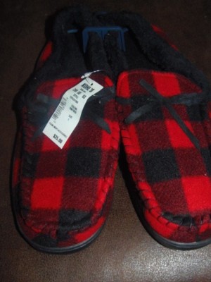 URBAN PIPELINE - MEN - SLIPPERS - RED PLAID - SIZE LARGE (2-BLK-1) | eBay
