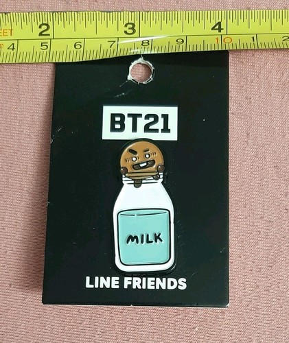 BT21 Line Friends Shooky Cookie Milk BTS K-Pop Enamel Lapel Pin | eBay