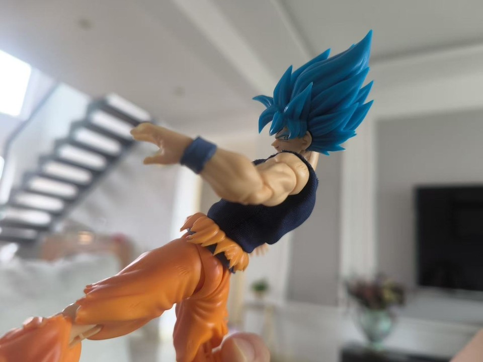 New Custom 1/12 shf SSB Goku super saiyan Blue Hair Head Sculpt kit No ...