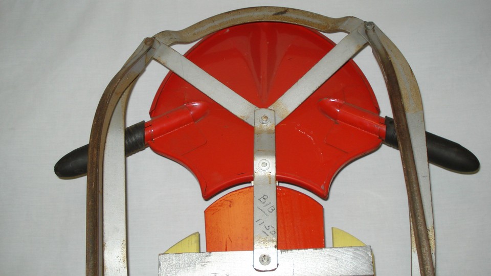 Ex. Rare Vintage 1940's Red Rocket Sled w/ P-38 Lightning Plane Decal ...