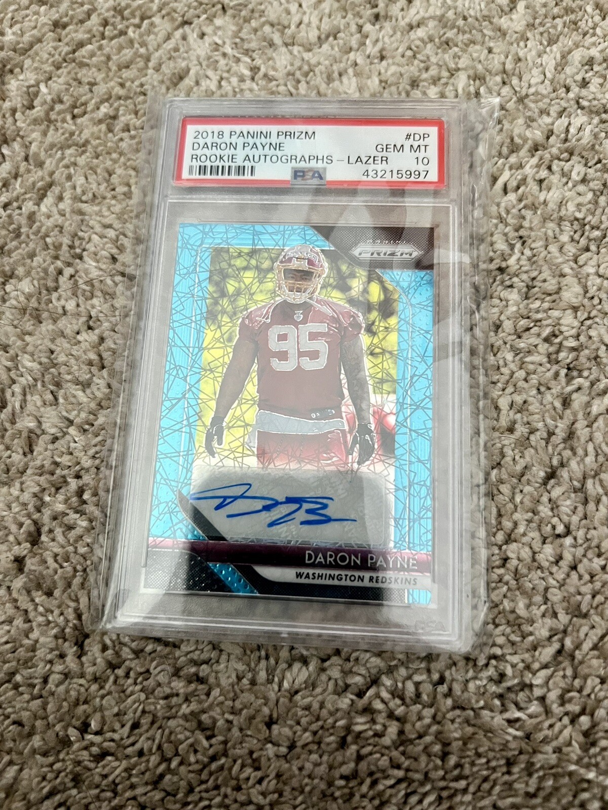 2018 Panini Prizm DARON PAYNE RC Rookie Lazer AUTO SSP 🏦 PSA 10 GEM LOW ...