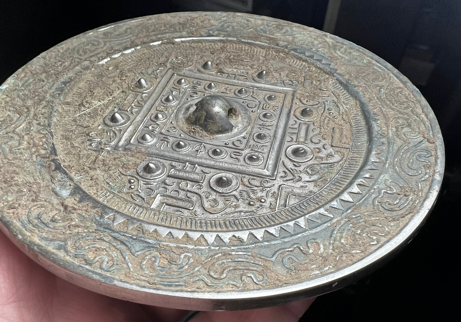 GENUINE SONG DYNASTY TOLI MELONG CHINESE BRONZE TLV MIRROR 12th -13th ...