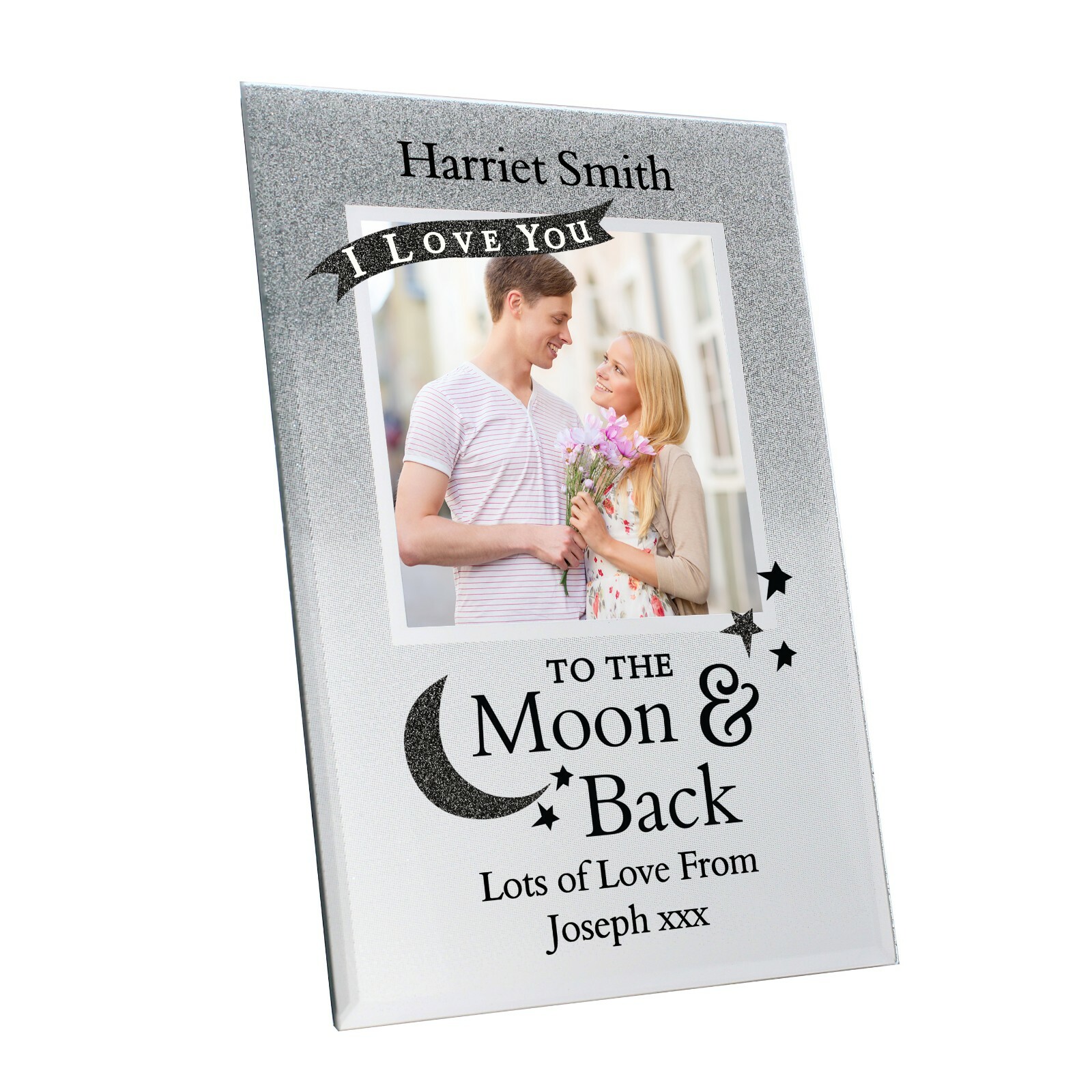 Personalised I LOVE YOU TO THE MOON AND BACK 4x4 Glass Picture Photo ...