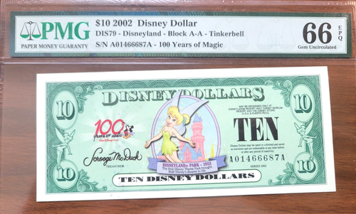 2002 $10 Disney Dollar Tinkerbell PMG 66 EPQ (DIS79) | eBay