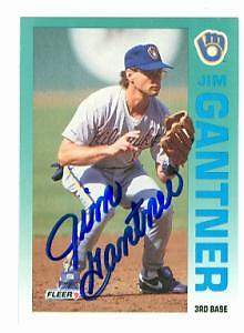 Jim Gantner autographed baseball card (Milwaukee Brewers) 1992 Fleer ...