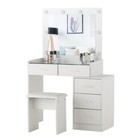 Dressing Table with LED Lighted Mirror Makeup Lady Dresser Desk Table ...
