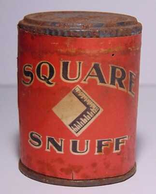 RARE EMPTY 1910s SQUARE SNUFF VINTAGE ADVERTISING TIN CAN HELMETTA NEW ...