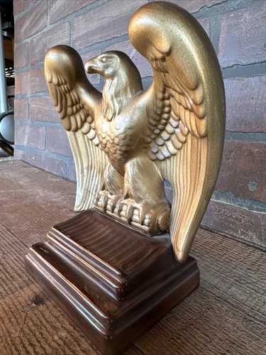 Vintage Eagle Mantel Desk Top Ceramic Patriotic Eagle Statue Rose 2 ...