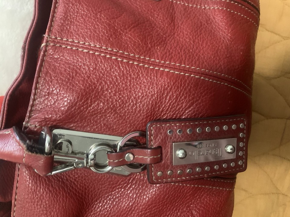 Tignanello Red "Perfect 10" Studded Handbag / Purse Genuine Leather | eBay