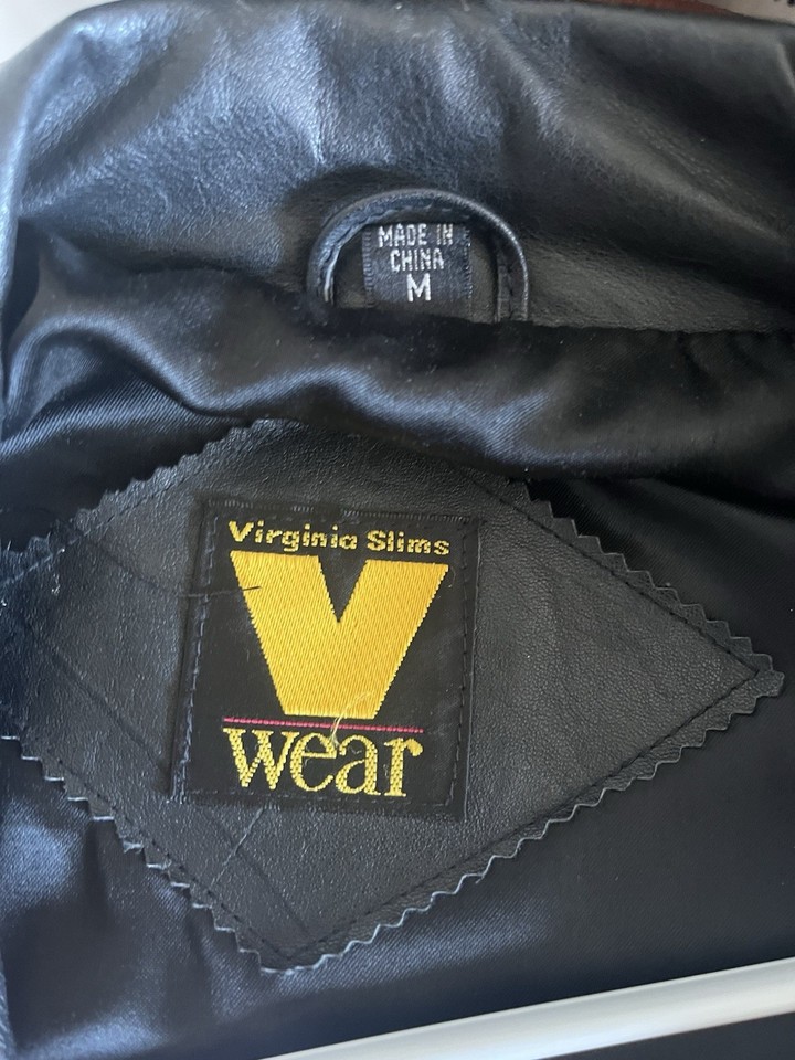 Virginia Slims V Wear Women’s Leather Motorcycle Jacket Size Medium ...