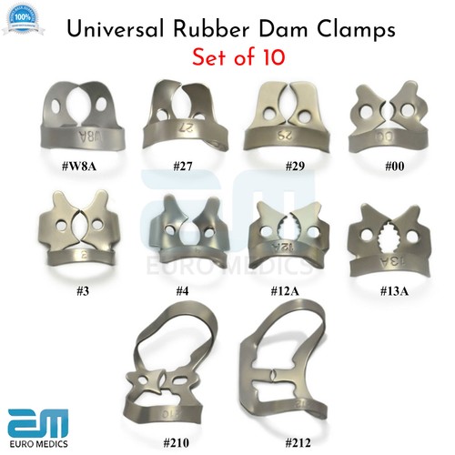 Dental Rubber Dam Clamps Molars Tooth Isolation Dentist Endodontic ...