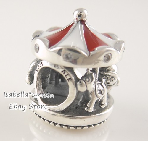 CHRISTMAS CAROUSEL Authentic PANDORA Red Enamel Charm 798435C01 NEW w ...