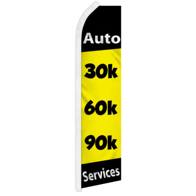 Auto Services 30k 60k 90k Swooper Feather Flutter Advertising Flag ...