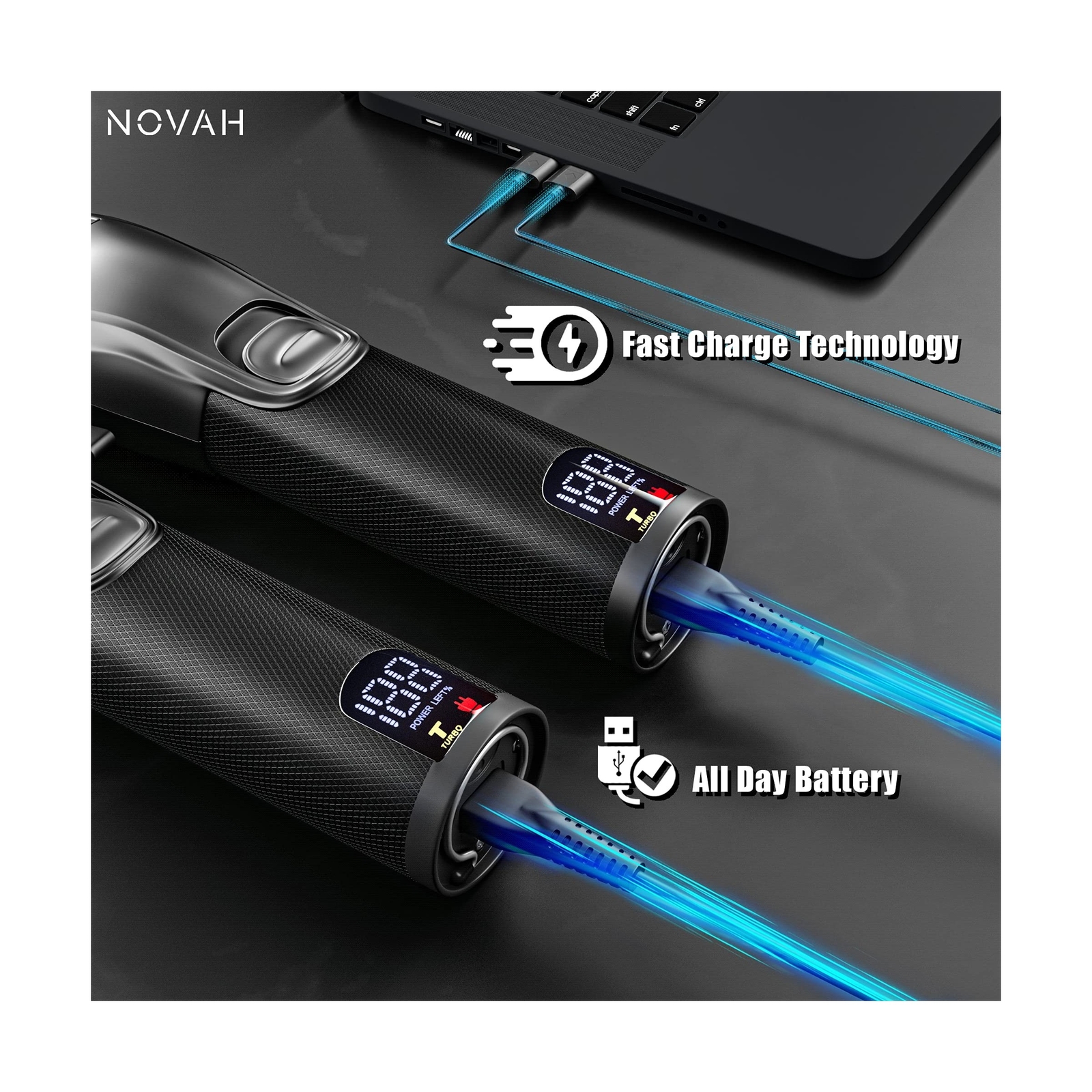 Novah® Professional Hair Clippers for Men, Professional Barber Clippers ...