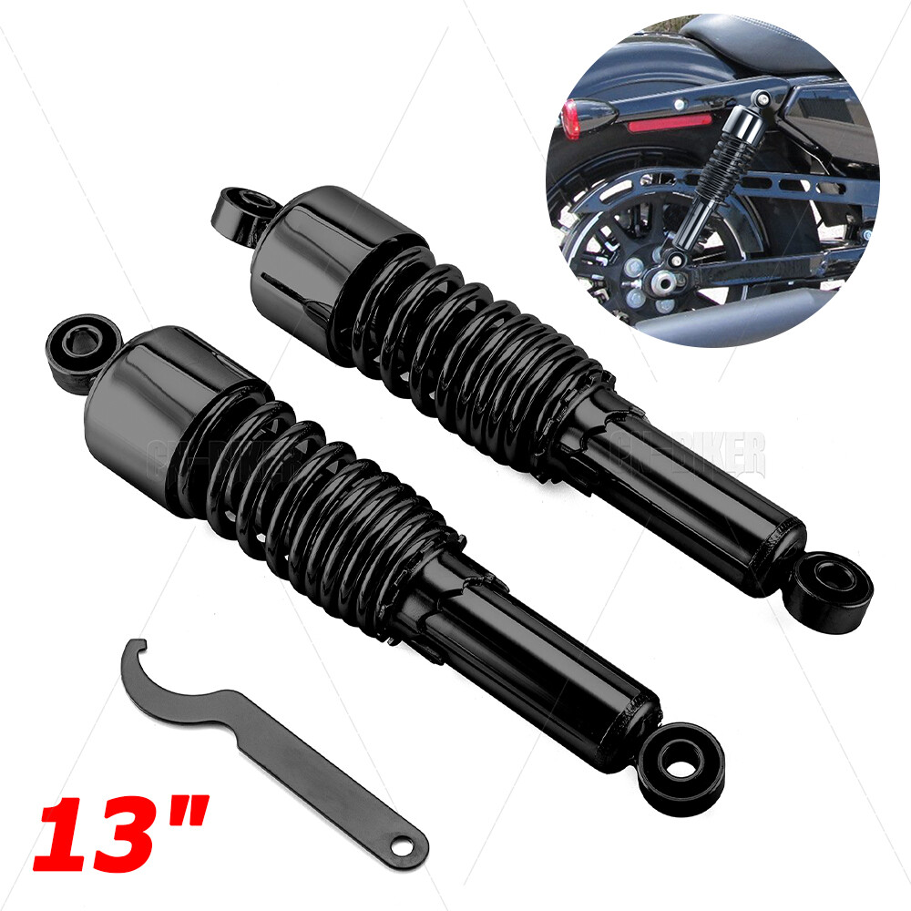 Black Adjustable 13" Rear Shocks For Harley 1991-2017 Dyna FXDB FXDWG ...