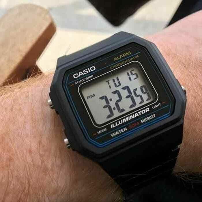 Casio W-217H-1A Illuminator Alarm Chronograph Black Resin Digital Watch ...