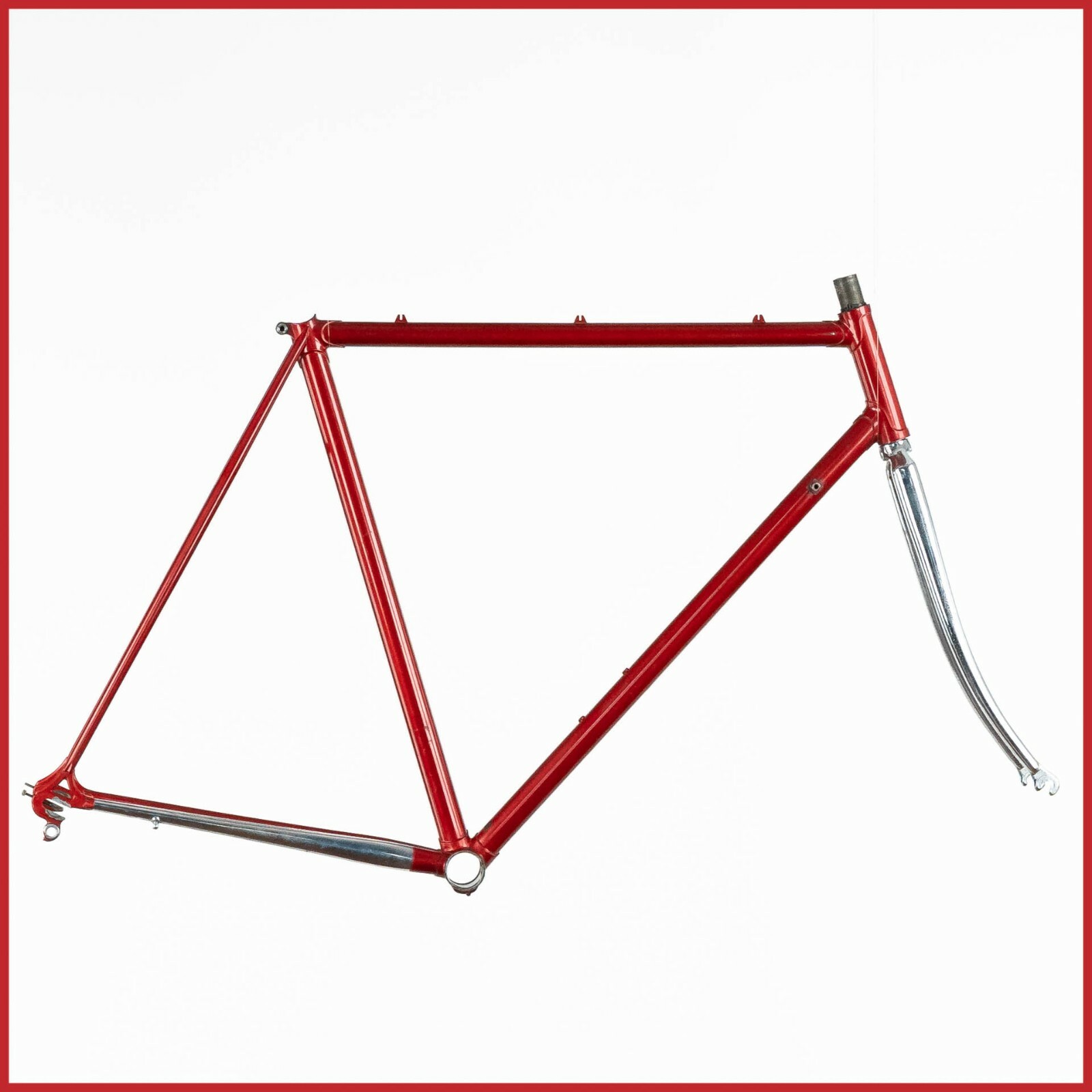 NOS STEEL FRAME VINTAGE RACING ROAD BIKE FRAMESET LUGS ITALY EROICA NEW ...