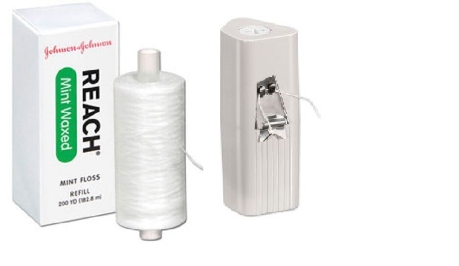 Mint Dental Waxed Floss 200 Yd. Refill with Dispenser (1 Refill + 1 ...