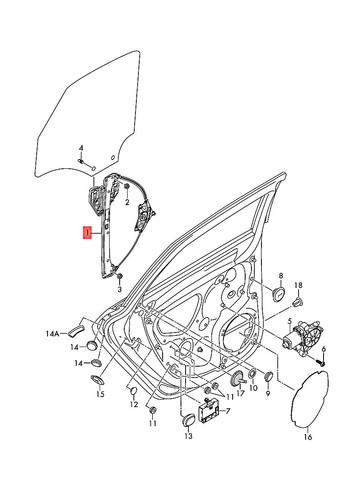 Genuine AUDI A3 S3 Sportback Lim. quattro. Sportb. window regulator ...