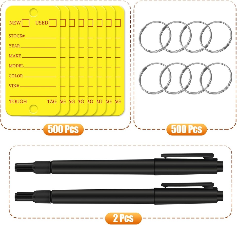 500 Pcs Poly Key Tags Plastic Dealership Car Key Tags With Labels For ...