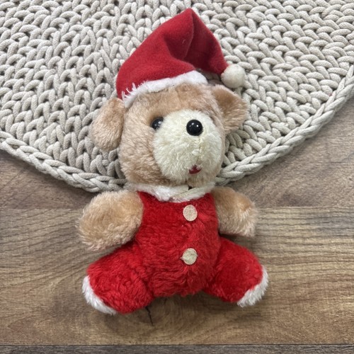 Vintage Russ Jolly Teddy Bear Plush in Santa Suit 6” Christmas Plushie ...
