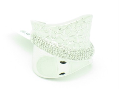 PLATINUM SILVER GENUINE WHITE DIAMOND HAND SET UNIQUE BAND RIGHT HAND ...